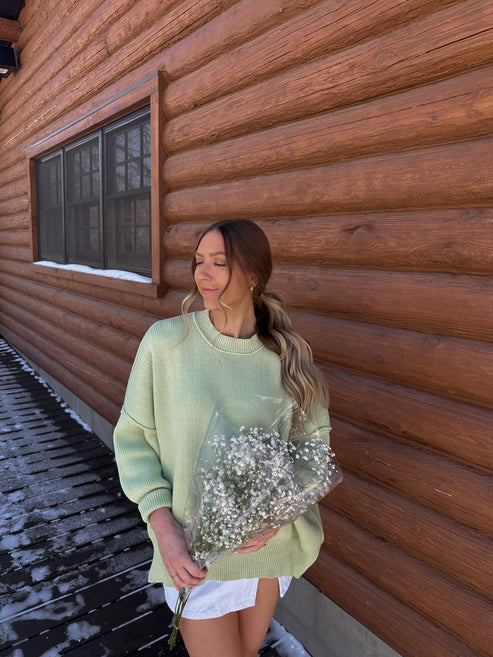 Maeve Sweater in Pistachio – Golden Haze